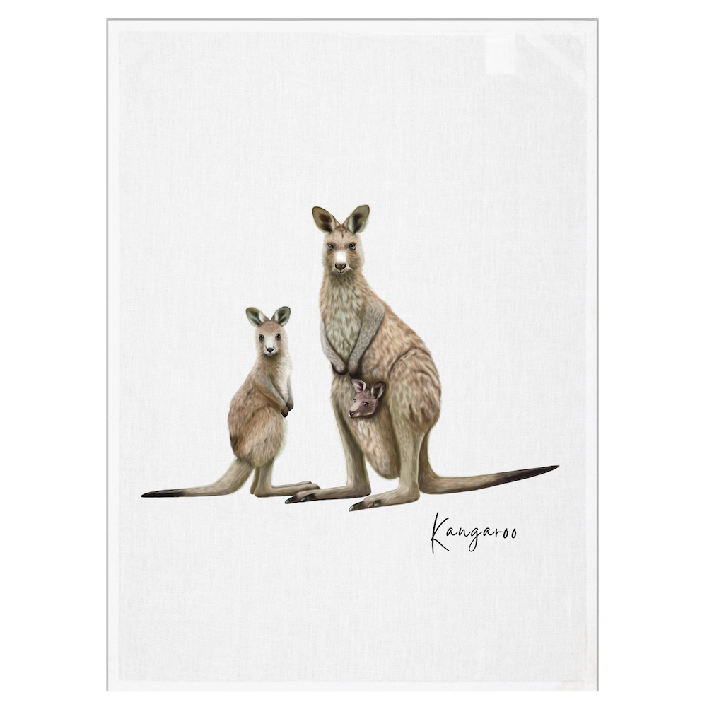 Kangaroo Tea Towel - Australian Design – Australiana Gifts Co