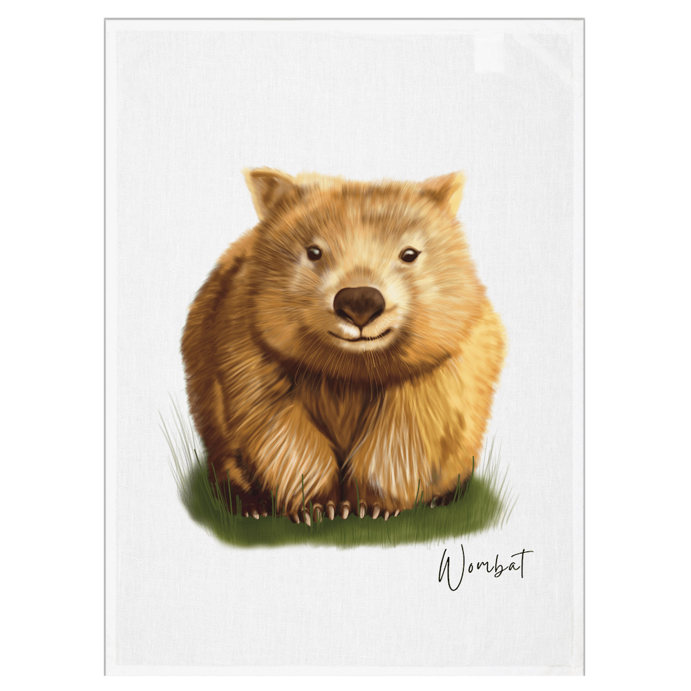 Wombat Tea Towel - Australian Design – Australiana Gifts Co
